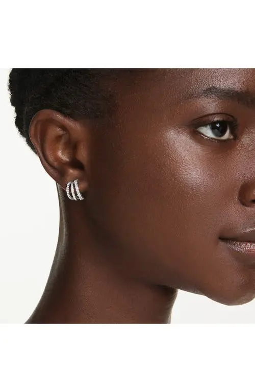 SWAROVSKI Hyperbola Hoop Earrings - White/silver