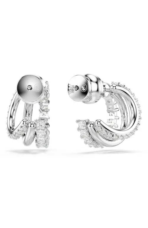 SWAROVSKI Hyperbola Hoop Earrings - White/silver