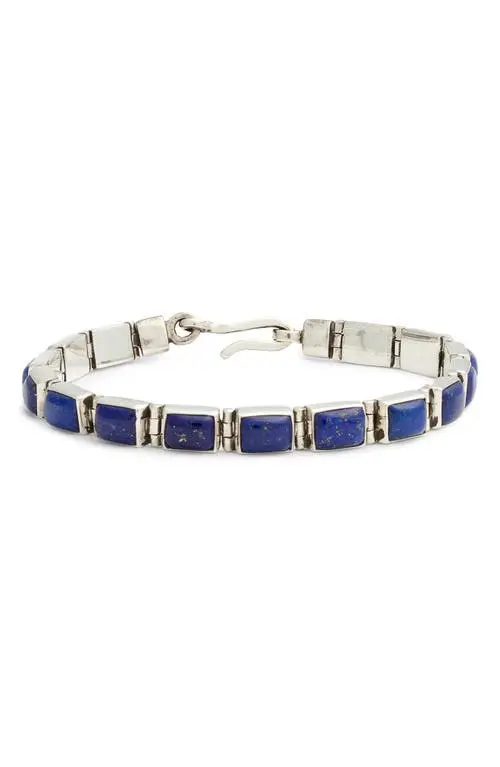Caputo & Co Reversible Lapis Link Bracelet - Lapis Lazuli