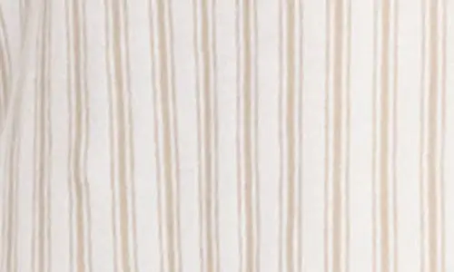 PETITE PLUME Olivia Stripe Pima Cotton Short Pajamas - Beige