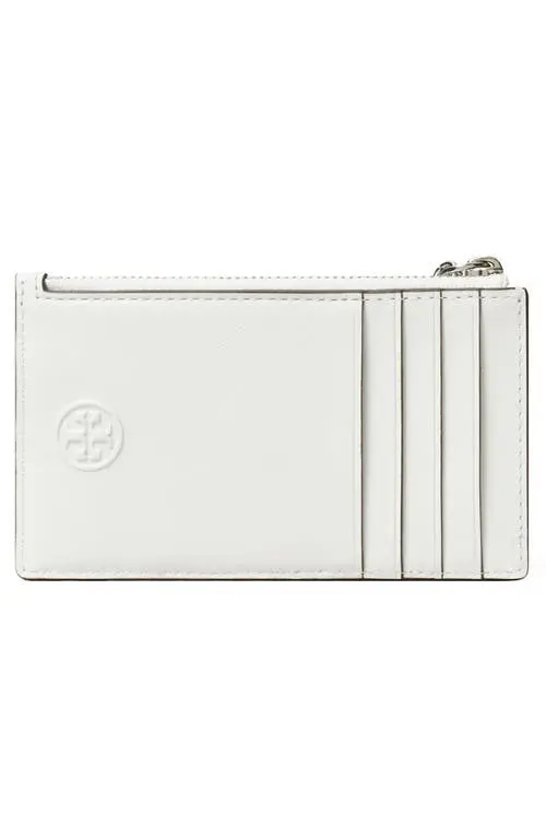 Tory Burch Fleming Charm Distressed Leather Zip Card Case - Cirrus Cloud