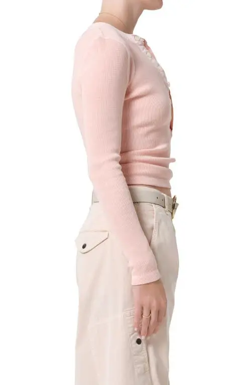 Citizens Of Humanity Drea Waffle Knit Henley - Melon Creme