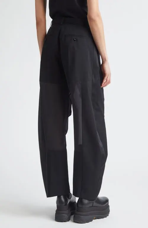 Sacai Belted Barrel Leg Pants - Black