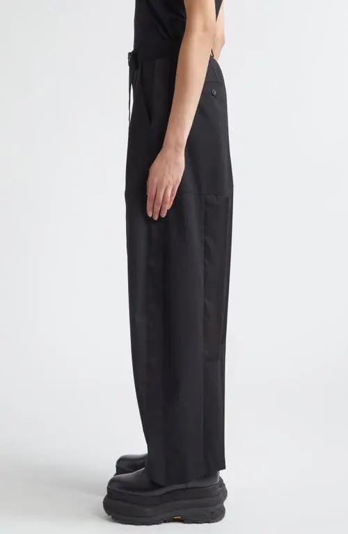 Sacai Belted Barrel Leg Pants - Black