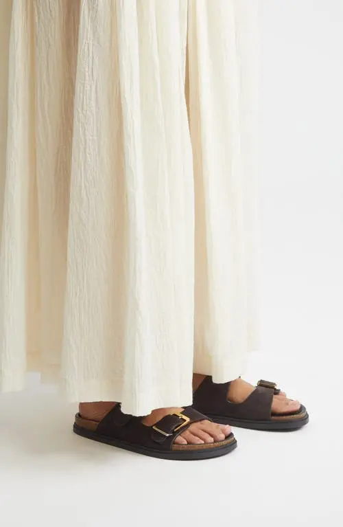 THE ROW Buckle Slide Sandal - Coffee