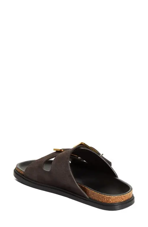 THE ROW Buckle Slide Sandal - Coffee