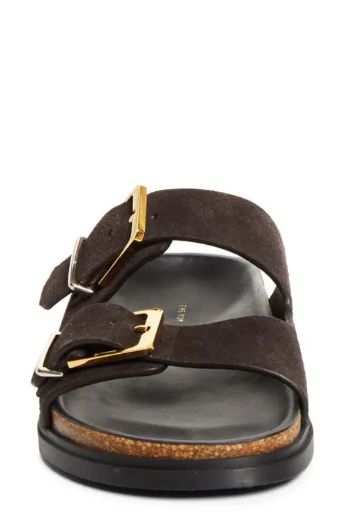 THE ROW Buckle Slide Sandal - Coffee
