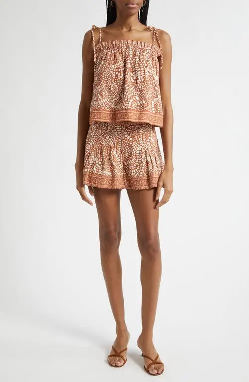 Ramy Brook Quinn Abstract Print Cotton Short - Coffee Dot