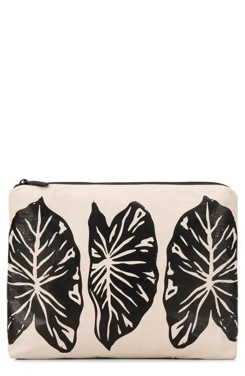 ALOHA COLLECTION Water Resistant Zip Pouch - Black/sandstone