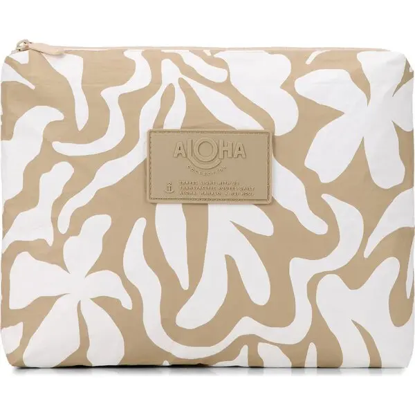 ALOHA COLLECTION Water-resistant Zip Pouch - Latte