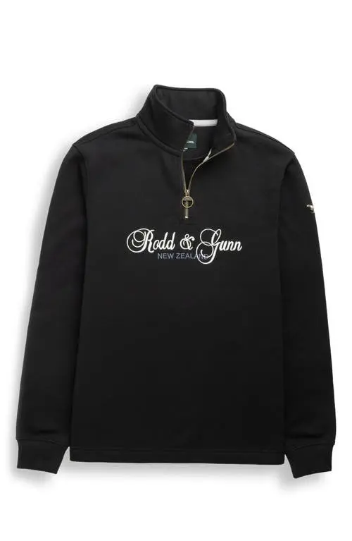 Rodd & Gunn Quarter Zip Cotton French Terry Pullover - Onyx