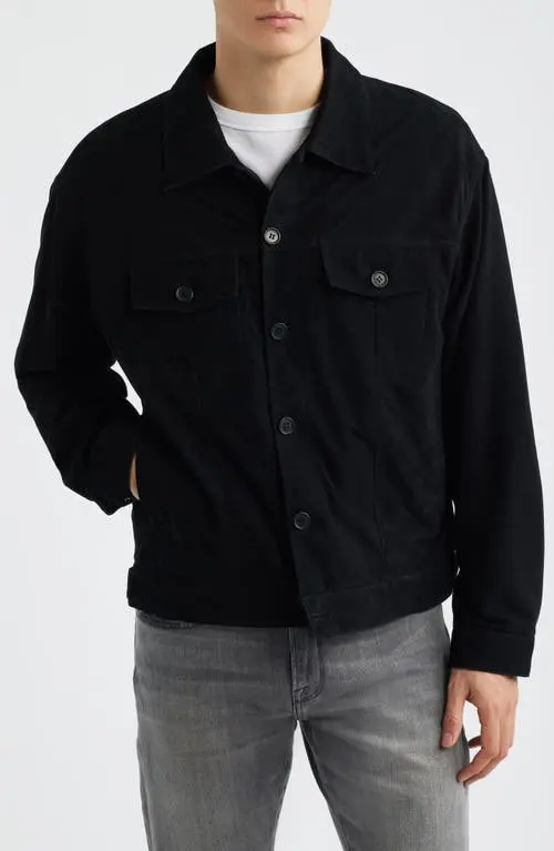 Nn07 Roy Suede Trucker Jacket - Black