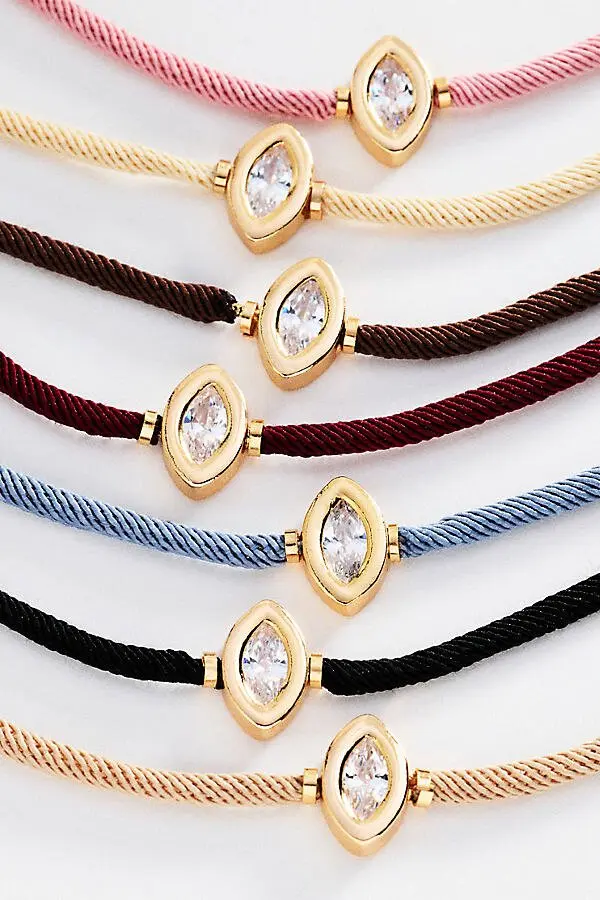 Anthropologie Corded Bezel Crystal Bracelet