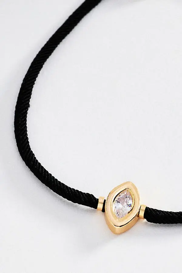 Anthropologie Corded Bezel Crystal Bracelet