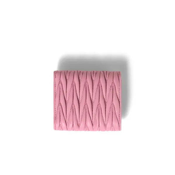 Miu Miu Small Matelassé Nappa Leather Wallet - Pink