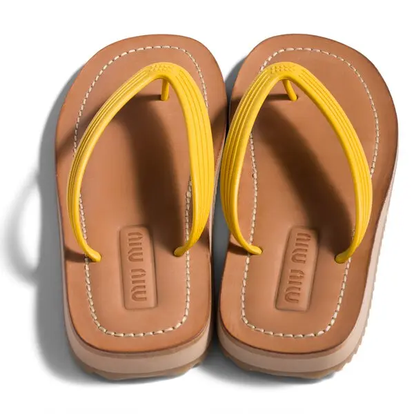 Miu Miu Thong Sandals - Yellow
