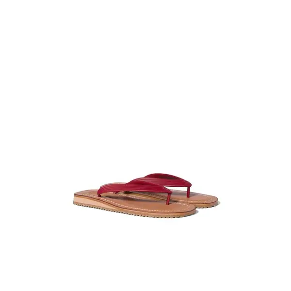 Miu Miu Logo Thong Sandals - Amaranth Red