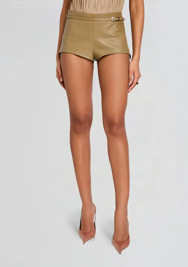 Retrofete Marseille Leather Short - Musgo
