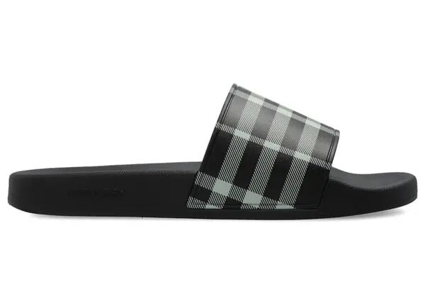 Burberry Check Slides - Black