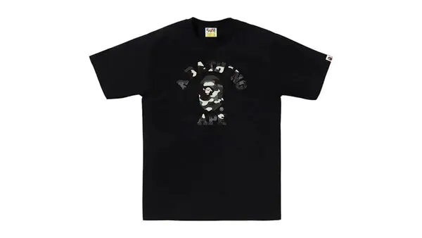 A BATHING APE City Camo College Tee Shirt - Black