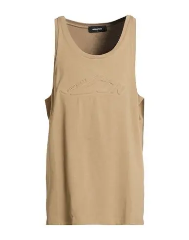 Dsquared2 Cotton Jersey Tank Top - Beige