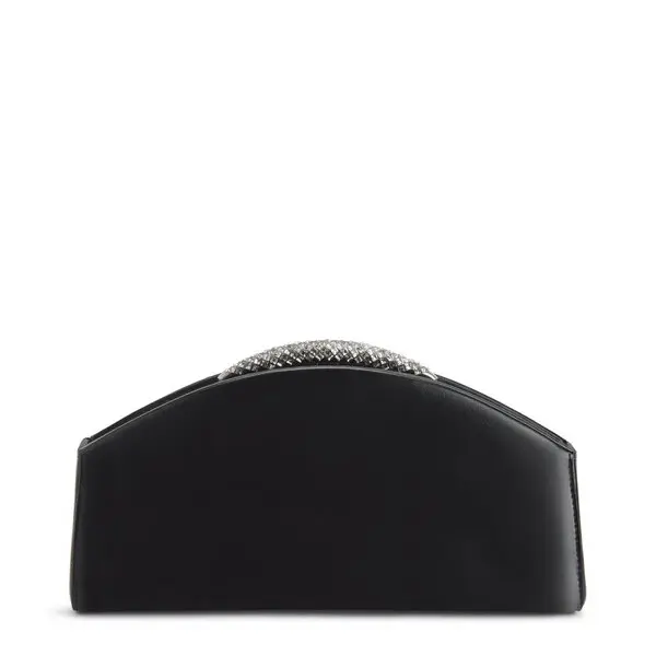 GIUSEPPE ZANOTTI Leather Clutch With Jewel Accessory - Black