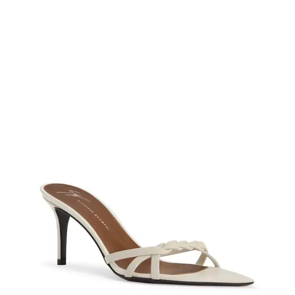GIUSEPPE ZANOTTI Intriigo Braid 70 Mules - Ivory