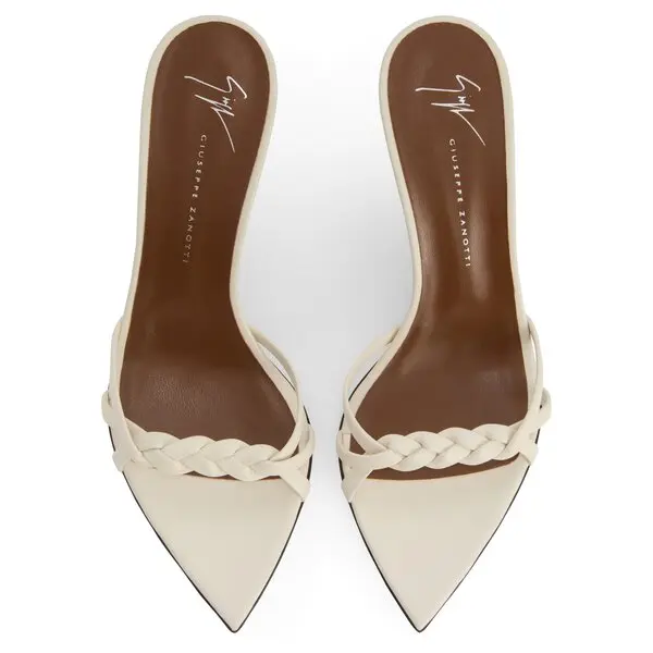 GIUSEPPE ZANOTTI Intriigo Braid 70 Mules - Ivory