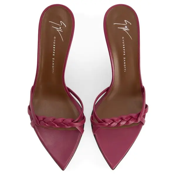 GIUSEPPE ZANOTTI Intriigo Braid 70 Leather Mules - Pink