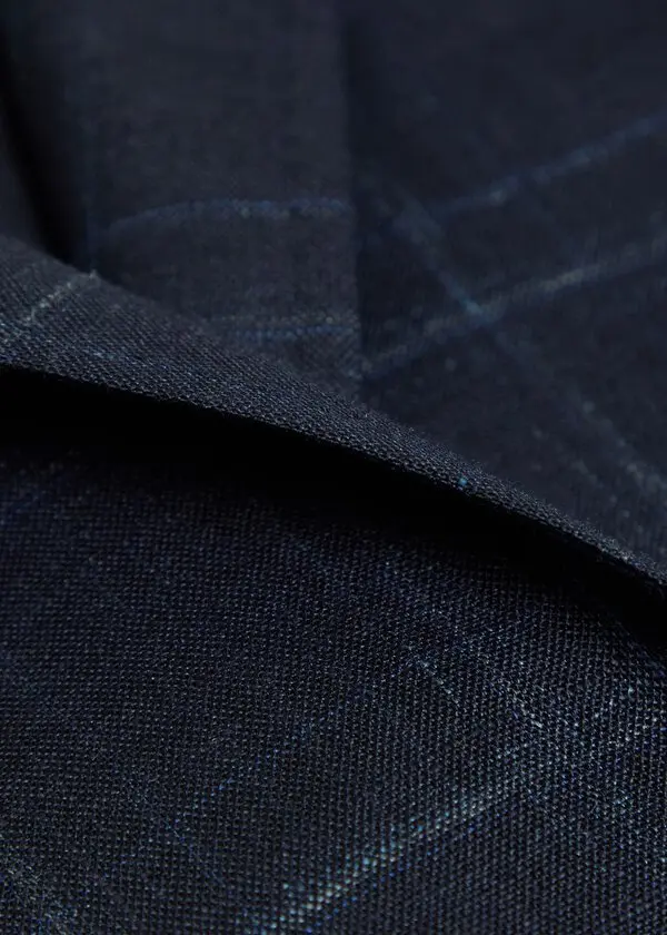 Canali Plaid Wool-blend Blazer - Navy