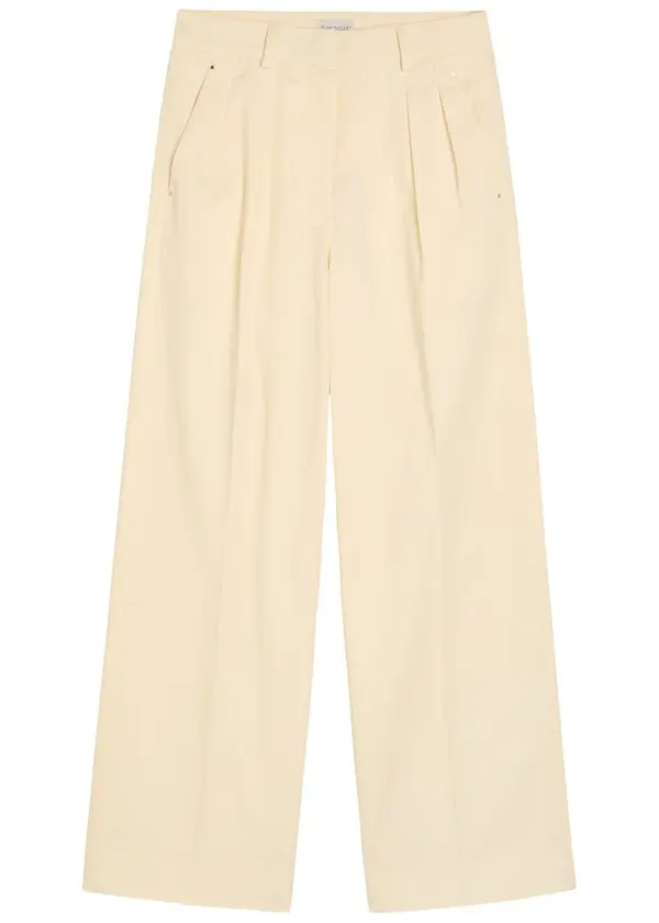 Moncler Straight-leg Cotton-poplin Trousers - Beige