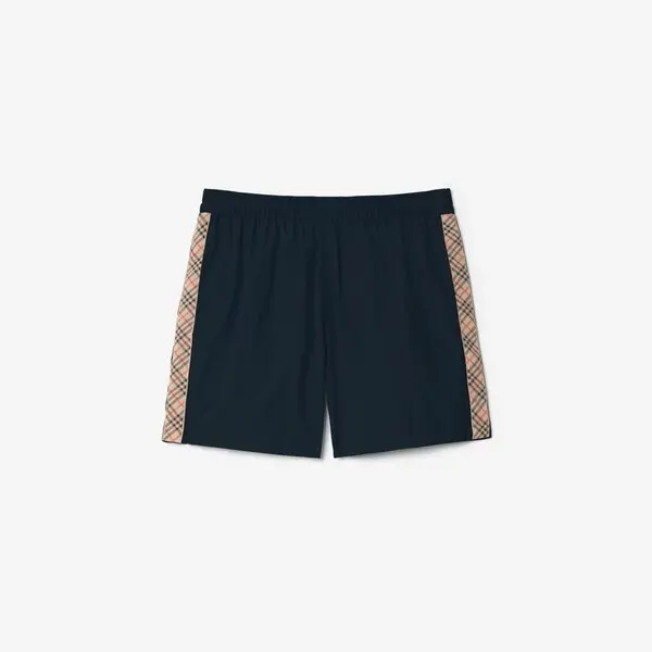 Burberry Check Trim Swim Shorts - Navy