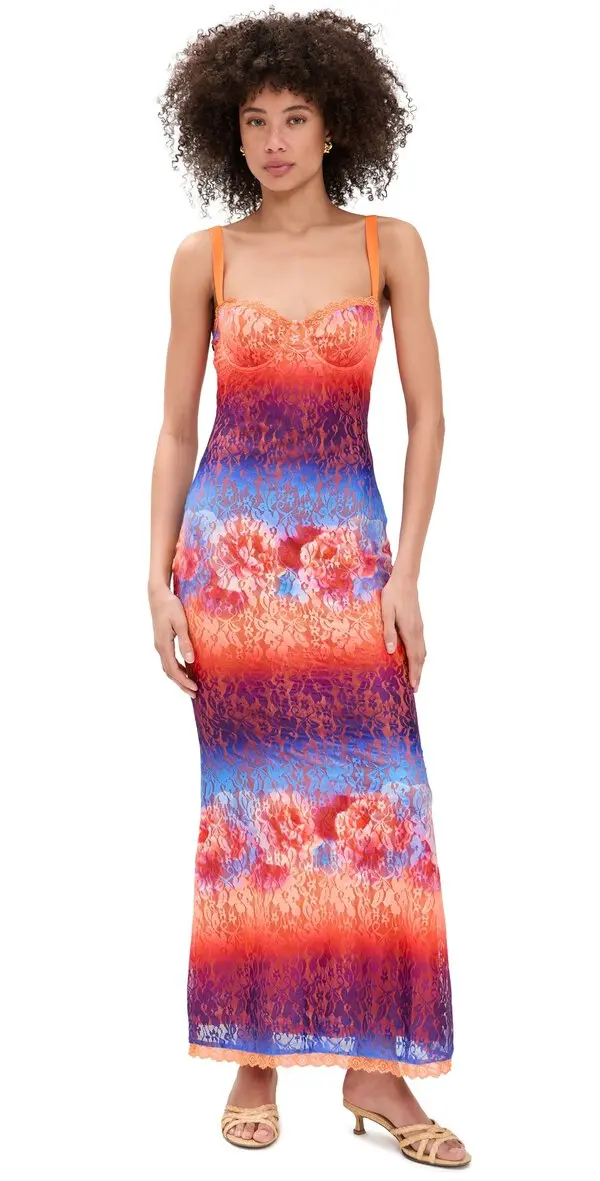 RUNAWAY THE LABEL Serina Lace Maxi Dress - Nadia Pink Ombre