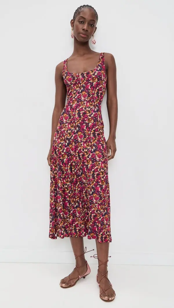 Ulla Johnson Yasna Jersey Floral Print Midi Dress