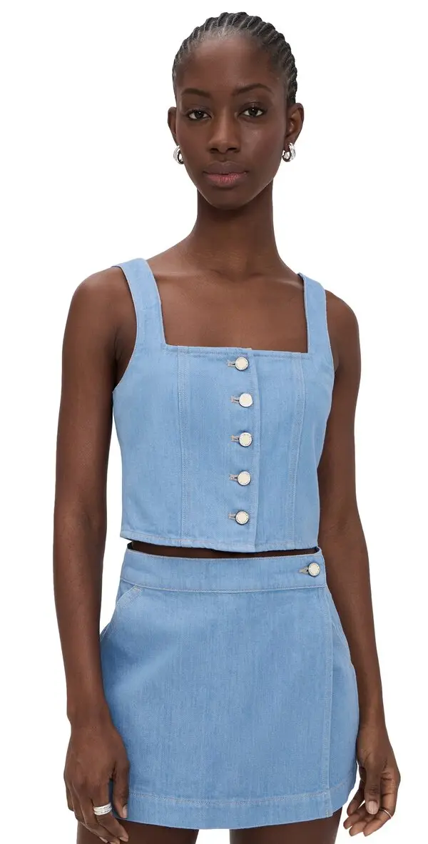 Veronica Beard Spensley Denim Vest - Bayside