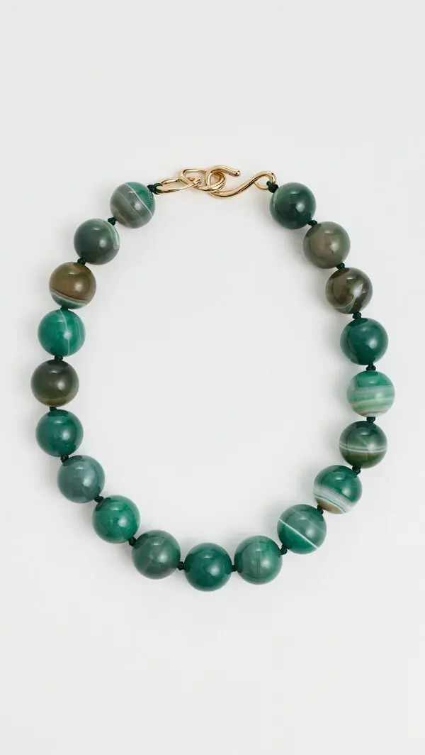 Madewell Oversized Stone Bead Choker Necklace - Alpine