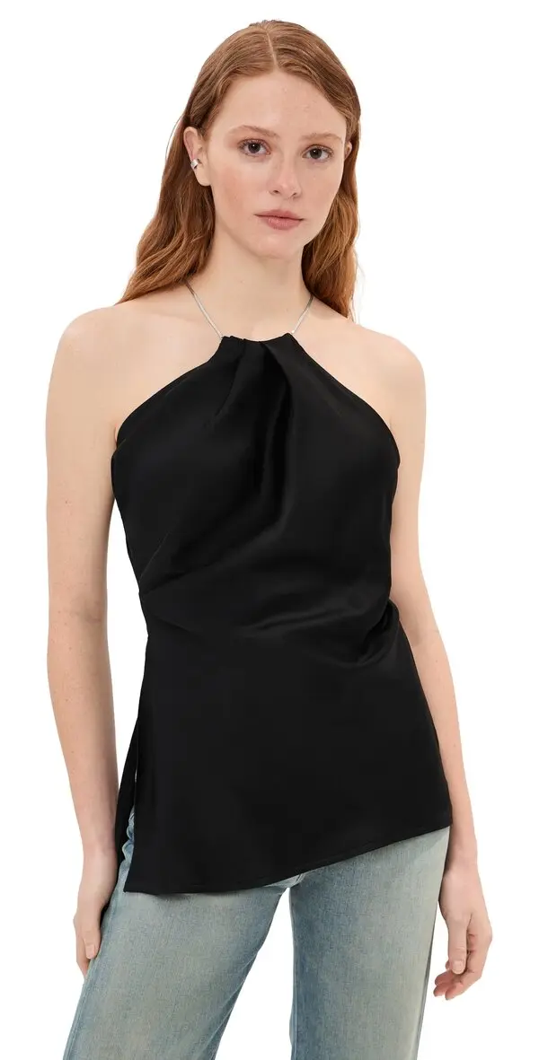 Victoria Beckham Chain Detail Cami Top - Black