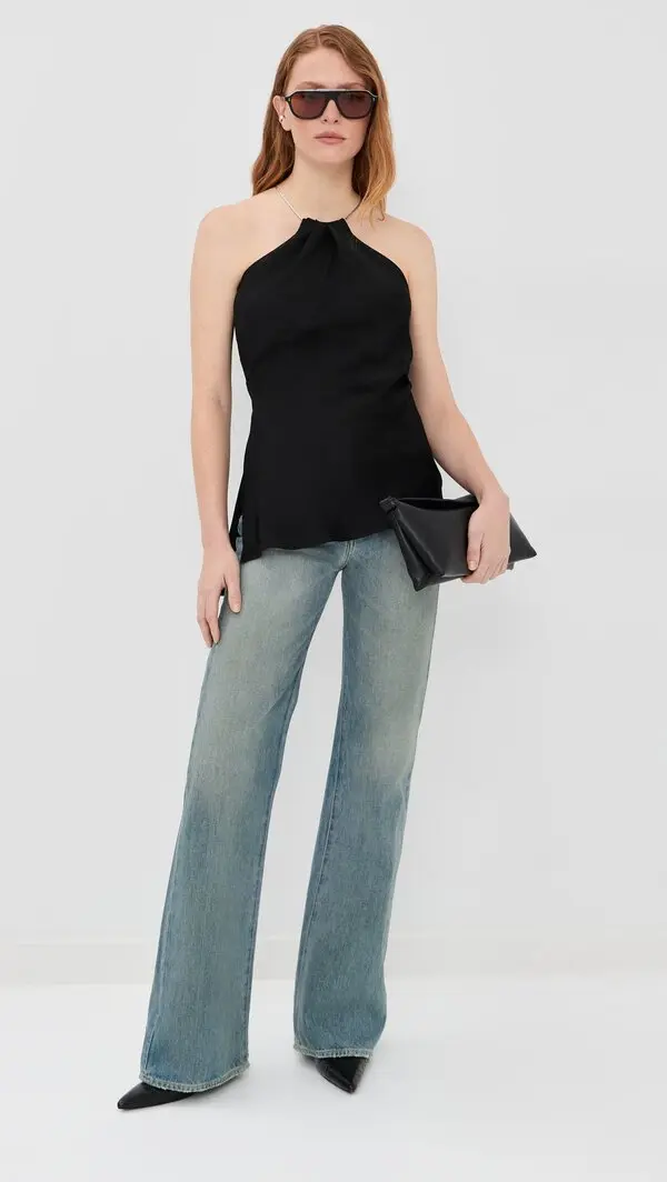 Victoria Beckham Chain Detail Halter Neck Cami Top