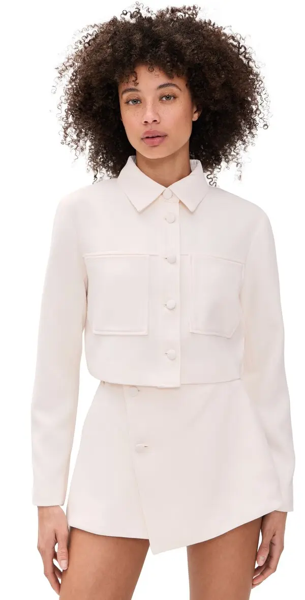 Good American Luxe Suiting Cropped Jacket - Soft Shell