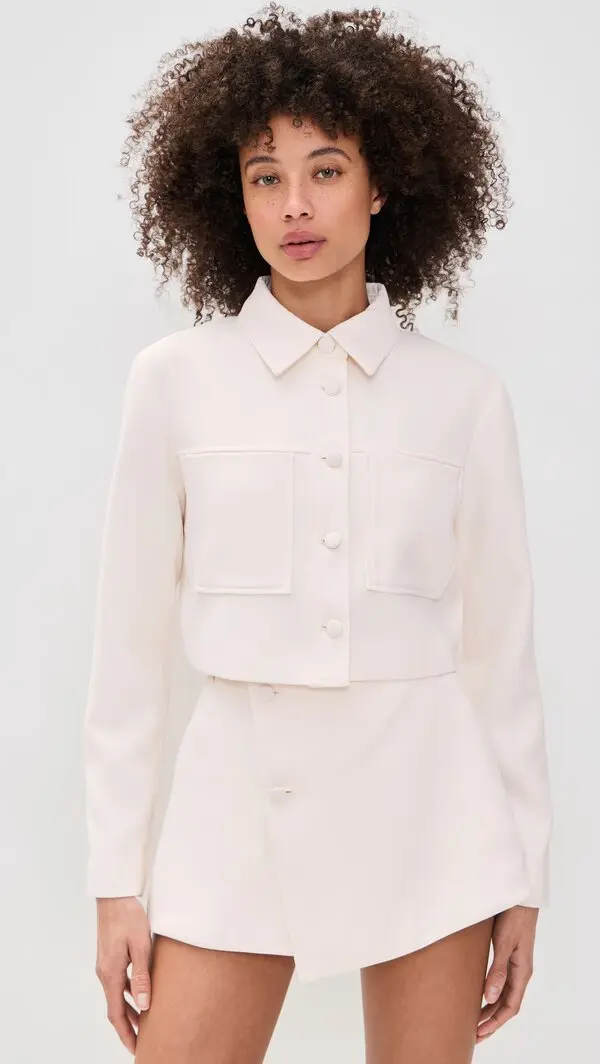 Good American Luxe Suiting Cropped Jacket - Soft Shell