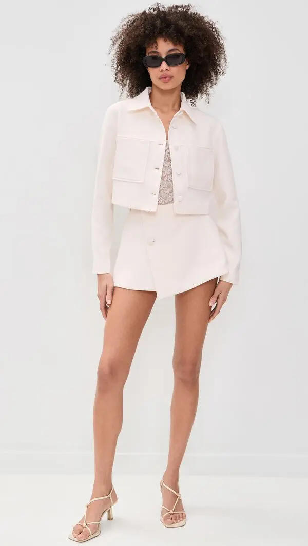 Good American Luxe Suiting Cropped Jacket - Soft Shell