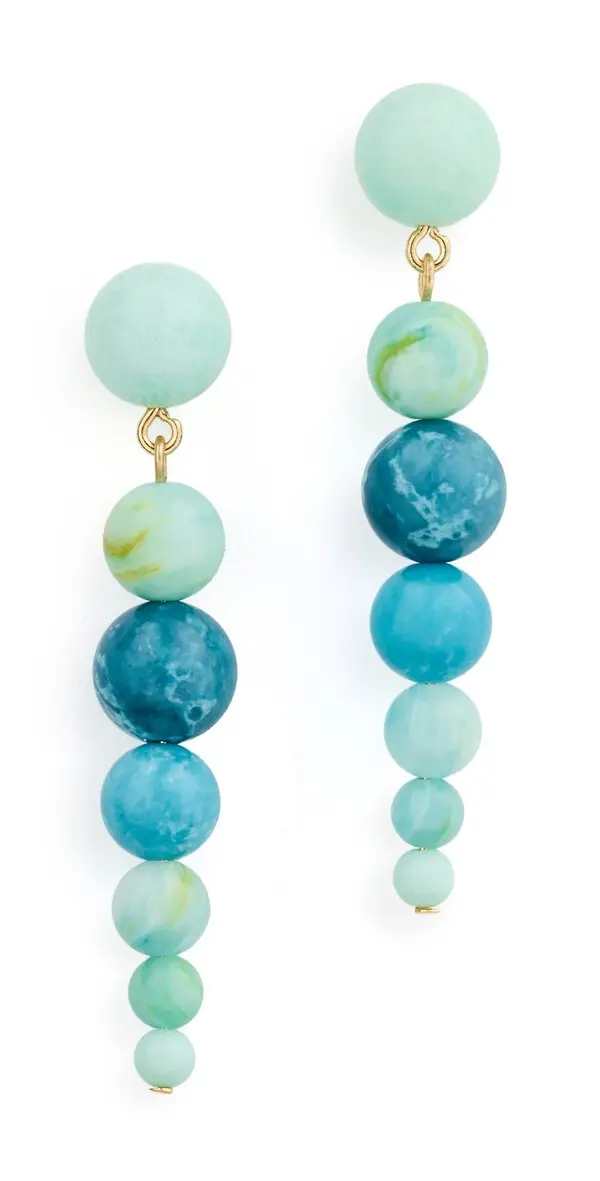 Lele Sadoughi Riviera Linear Drop Earrings - Seafoam Spray