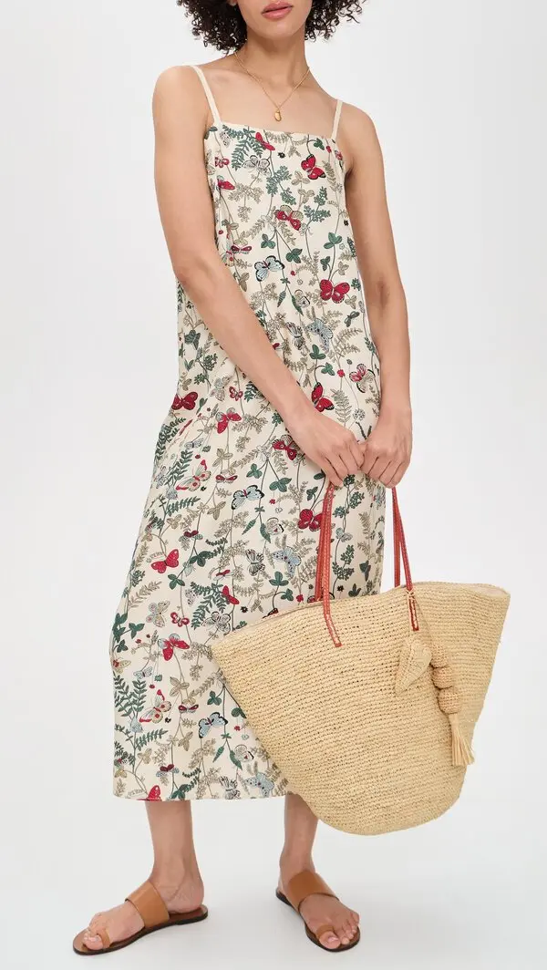 Hat Attack Raffia Tote With Leather Trim And Tassel