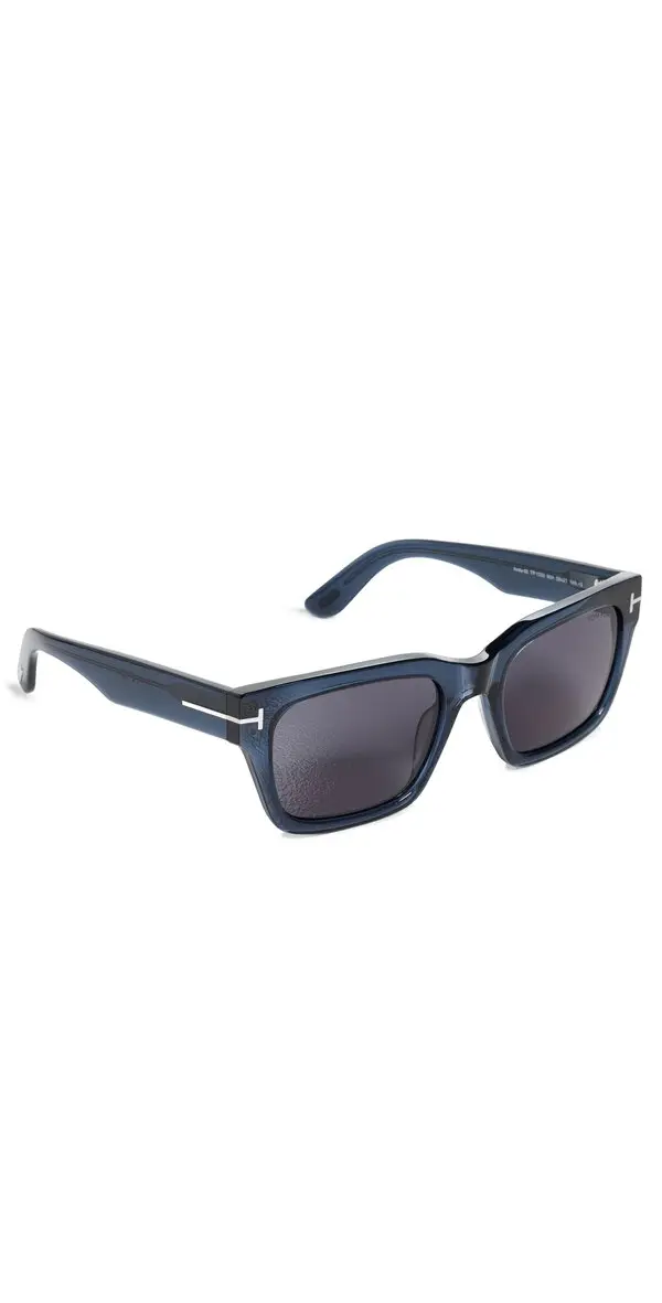 TOM FORD Andy Sunglasses - Shiny Transparent Navy Blue