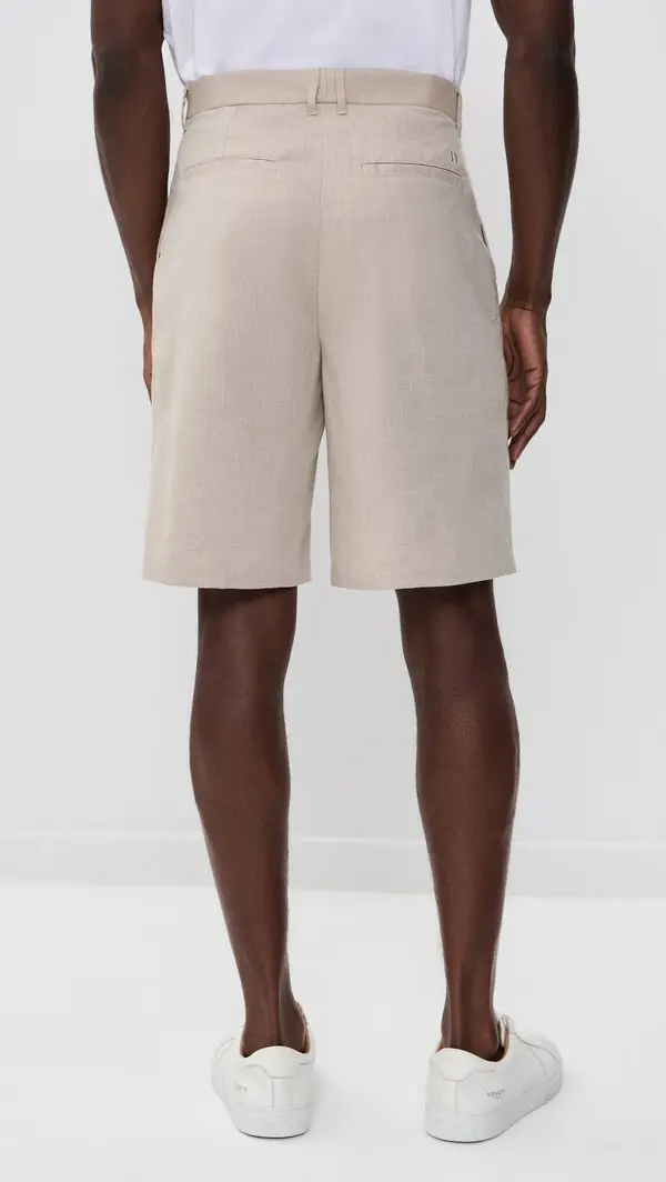 LES DEUX Reece Pleated Slub Shorts