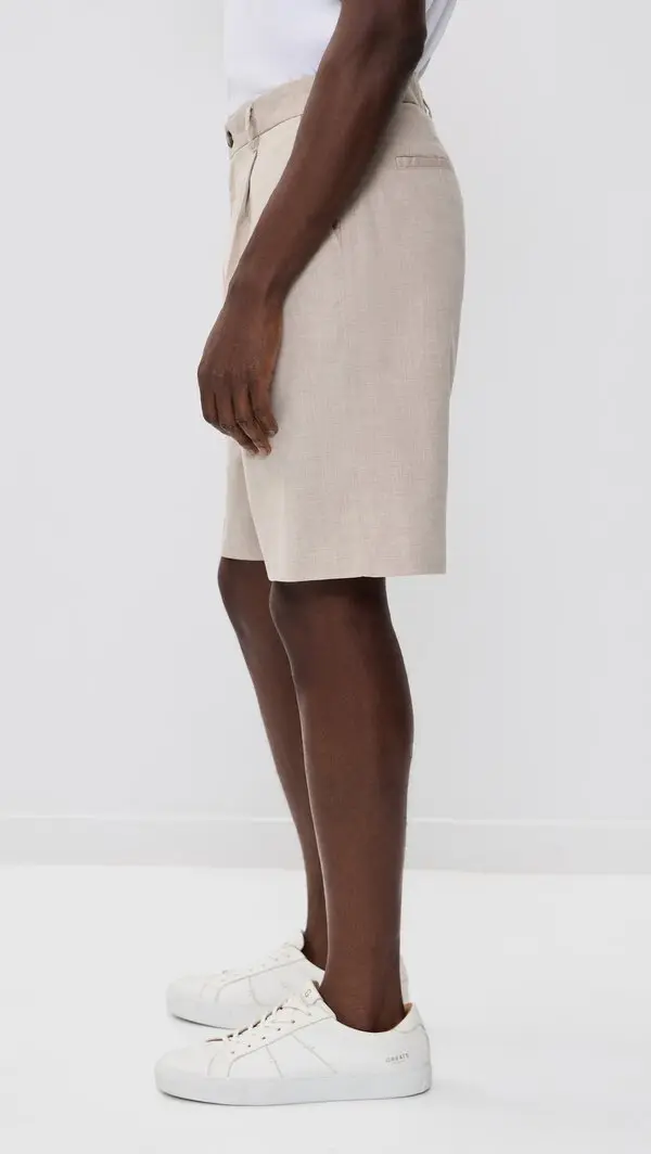 LES DEUX Reece Pleated Slub Shorts