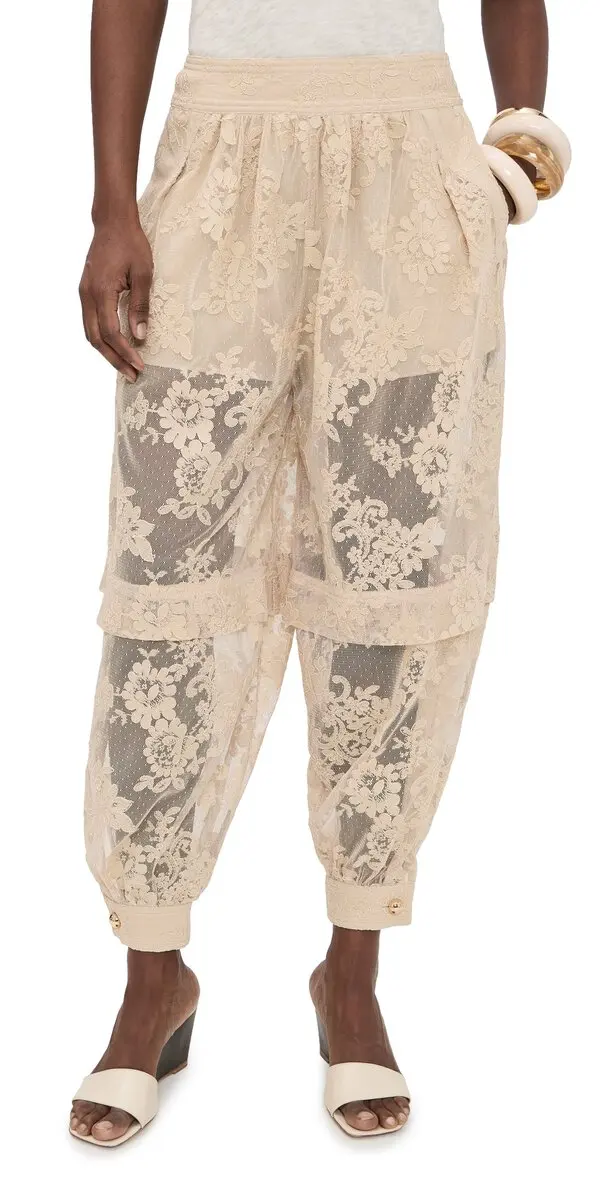 Zimmermann Luna Lace Harem Pants - Cream