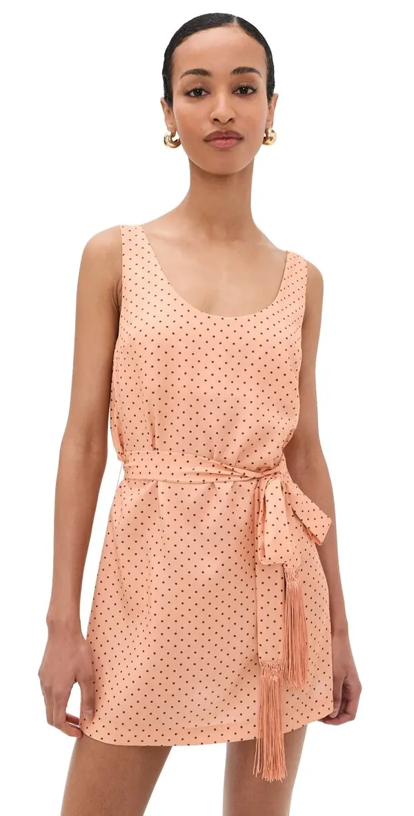 Posse Evie Mini Dress - Tangerine Polka Dot