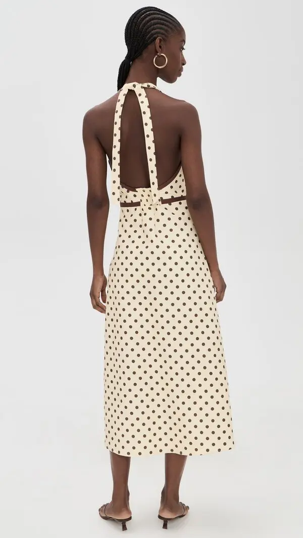 Posse Bowie Dress In Polka Dots - Vanilla/choc