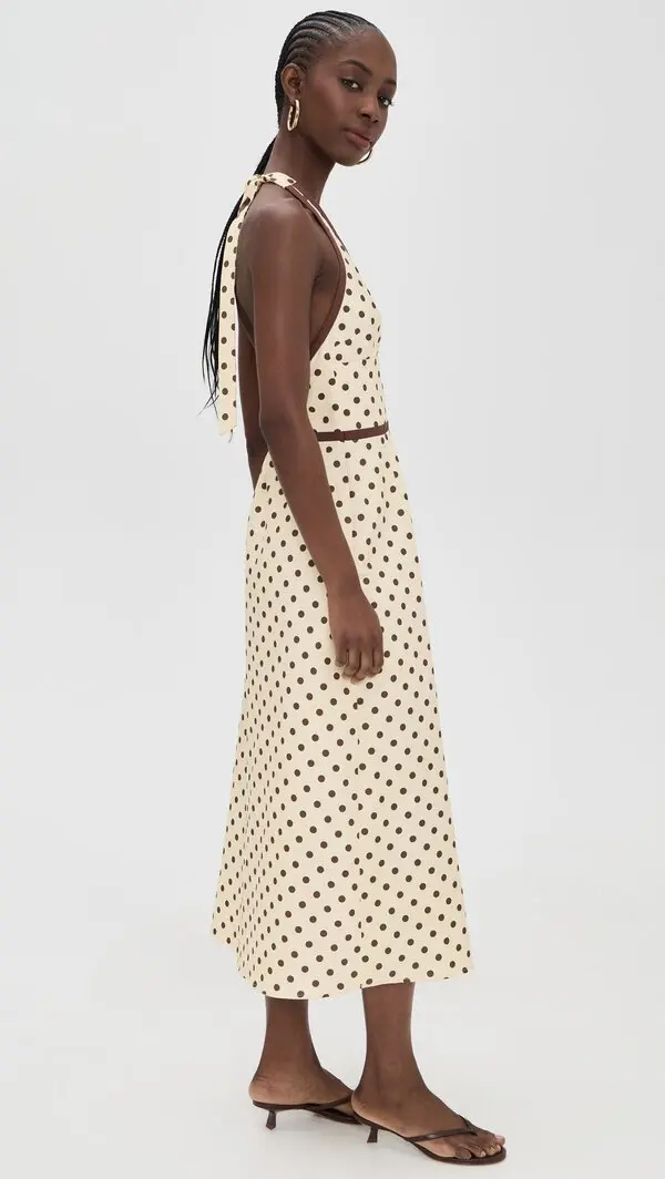 Posse Bowie Dress In Polka Dots - Vanilla/choc